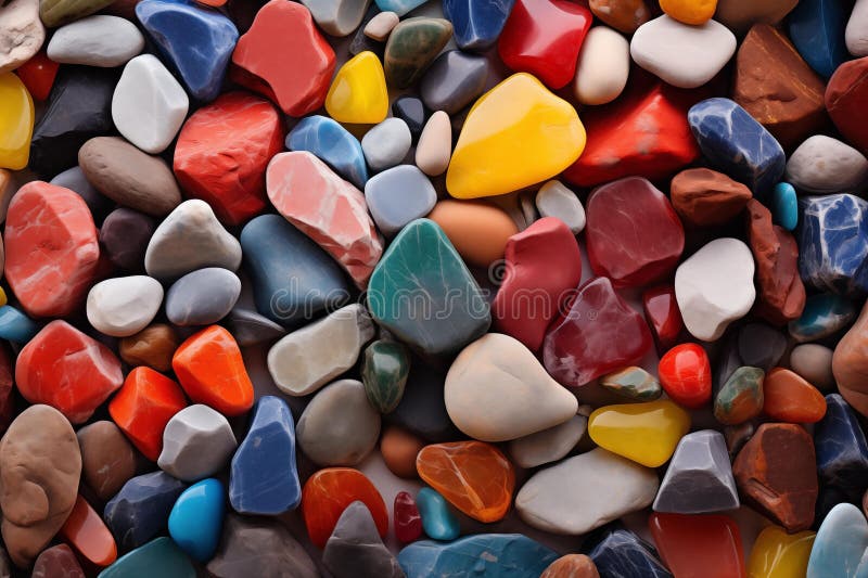 Top View of Colored Pebbles Beach Background. Generative Ai Stock ...