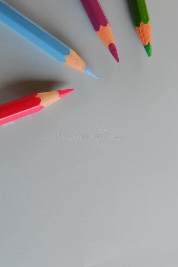 Top View of Colored Pencils Isolated on a White Surface Stock Photo ...
