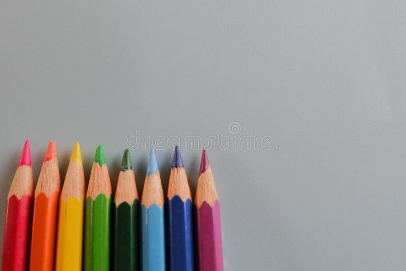 Top View of Colored Pencils Isolated on a White Surface Stock Image ...