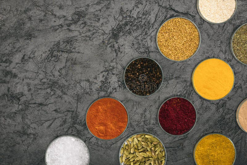 Colored spices stock photo. Image of powdered, colorful - 104087340