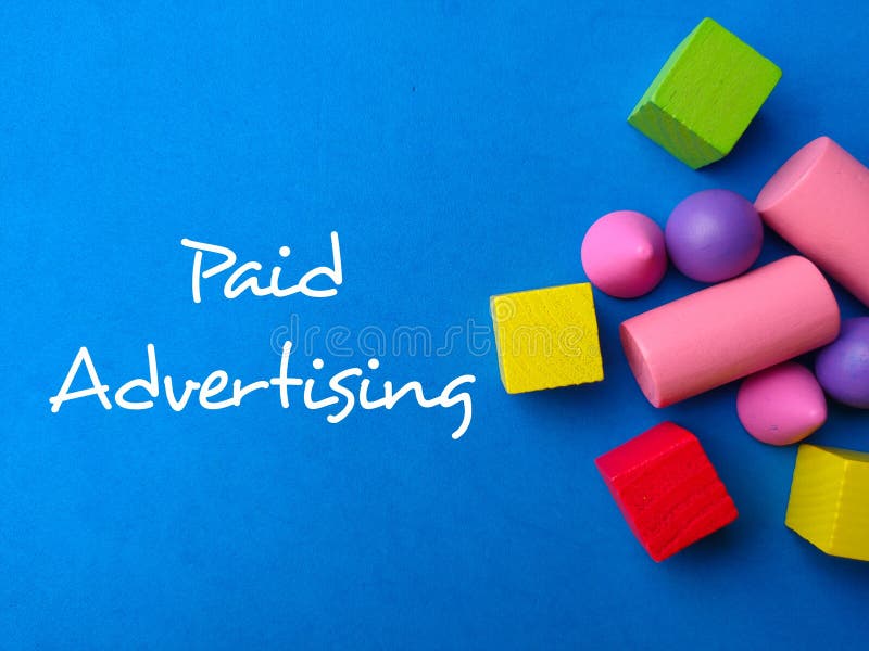 Top View Colored Wooden Block with Text Paid Advertising Stock Image ...