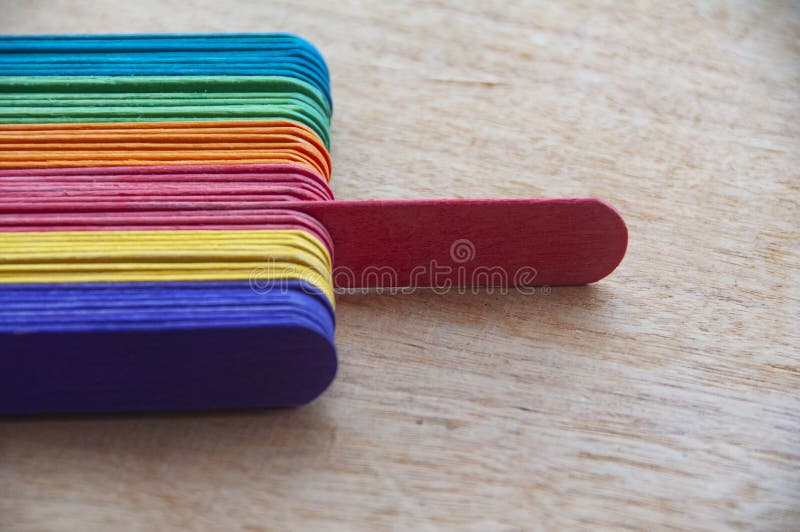 Top View of Colored Wooden Sticks with Customizable Space for Text ...