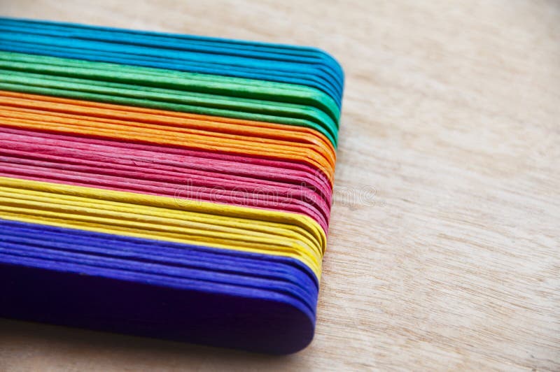 Top View of Colored Wooden Sticks with Customizable Space for Text ...