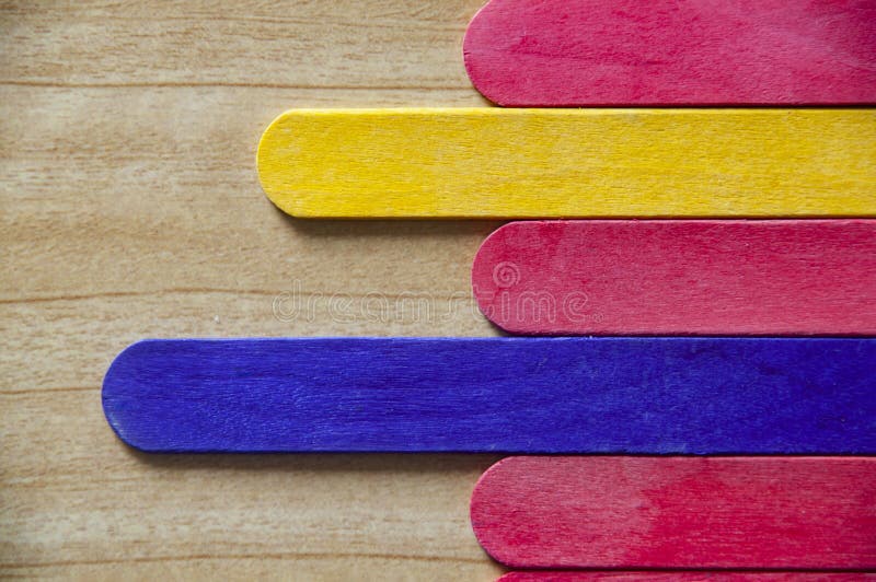 Top View of Colored Wooden Sticks with Customizable Space for Text ...
