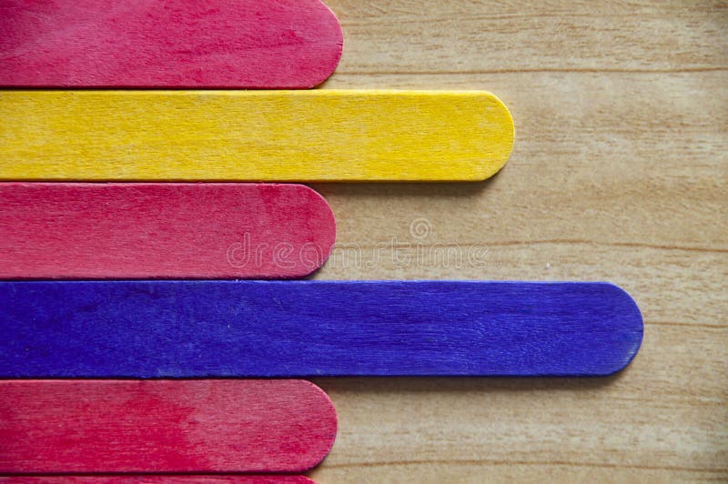 Top View of Colored Wooden Sticks with Customizable Space for Text ...