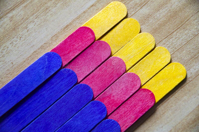 Top View of Colored Wooden Sticks with Customizable Space for Text ...
