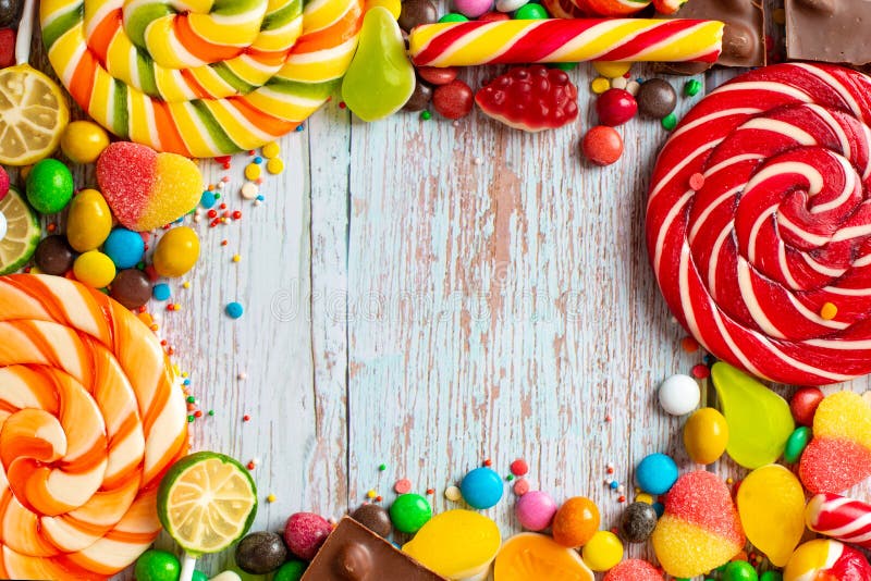 Top View of Colorful Array of Different Baby Sweets Stock Image - Image ...