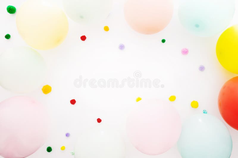 Top View of Colorful Balloons on a White Background Stock Photo - Image ...