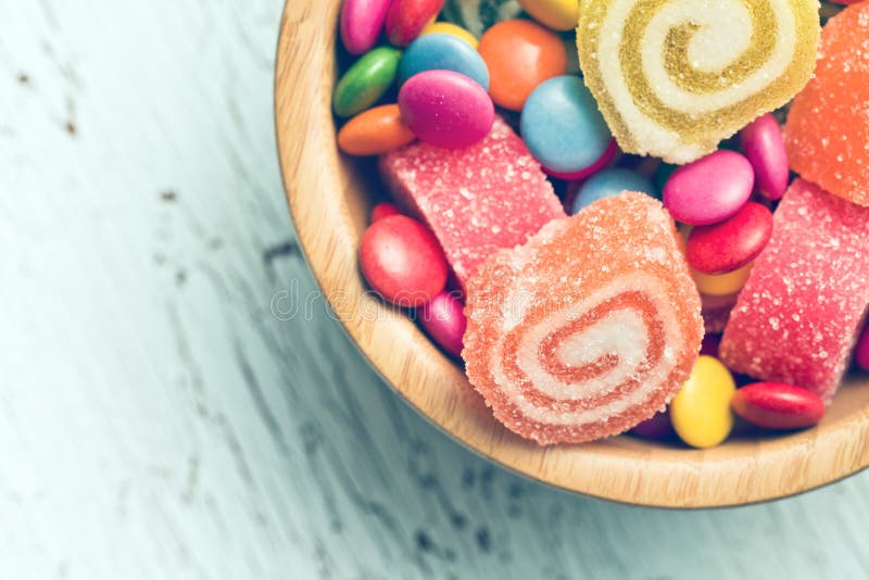 Top view of colorful candy stock photo. Image of tasty - 45556582