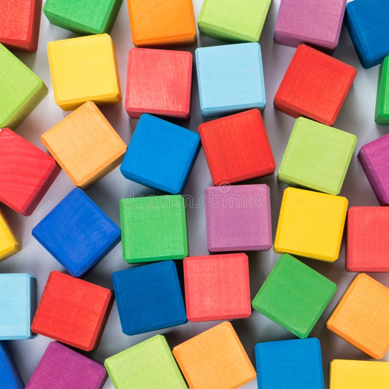 Top view of colorful cubes stock image. Image of preschool - 96534647
