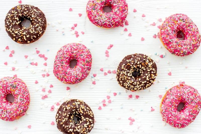 Top View of Colorful Glazed Donut Swith Sprinkles, Copy Space Stock ...