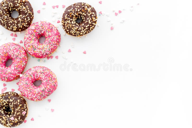 Top View of Colorful Glazed Donut Swith Sprinkles, Copy Space Stock ...