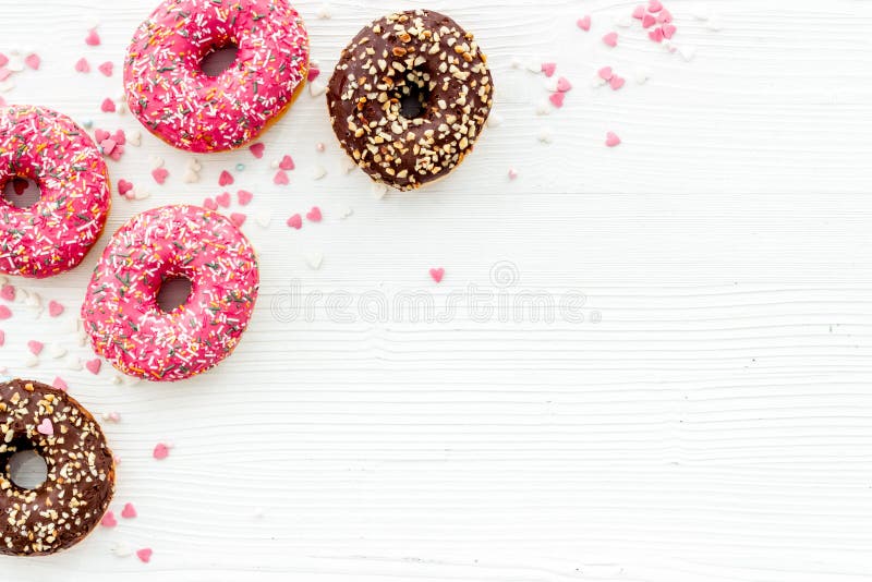 Top View of Colorful Glazed Donut Swith Sprinkles, Copy Space Stock ...