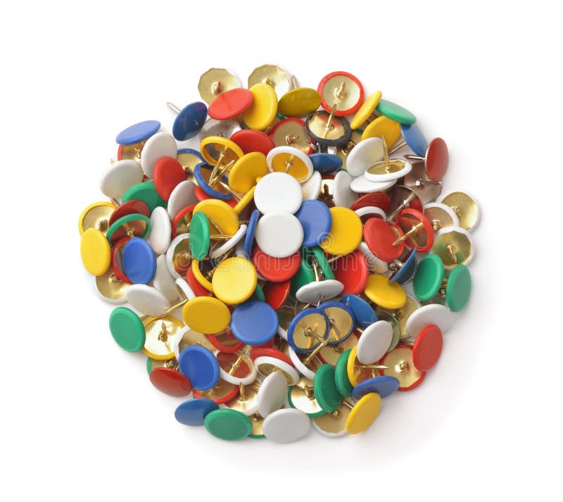 Top View of Colorful Metal Thumb Tacks Stock Image - Image of tack ...