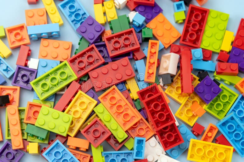 Colorful Plastic Building Blocks Stock Image - Image of connection ...