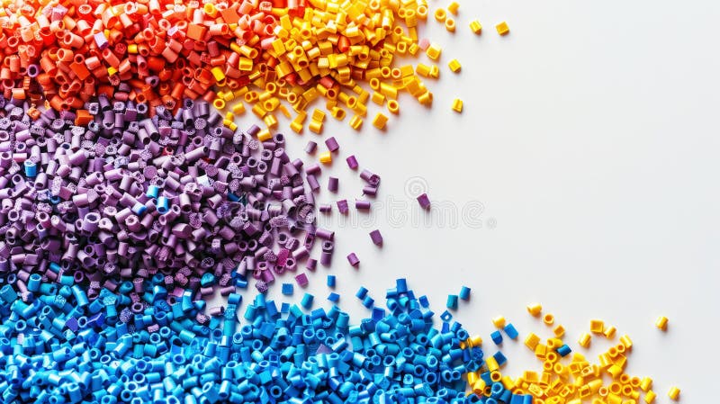 Top View of Colorful Polymer Masterbatch Granules, Light Background ...
