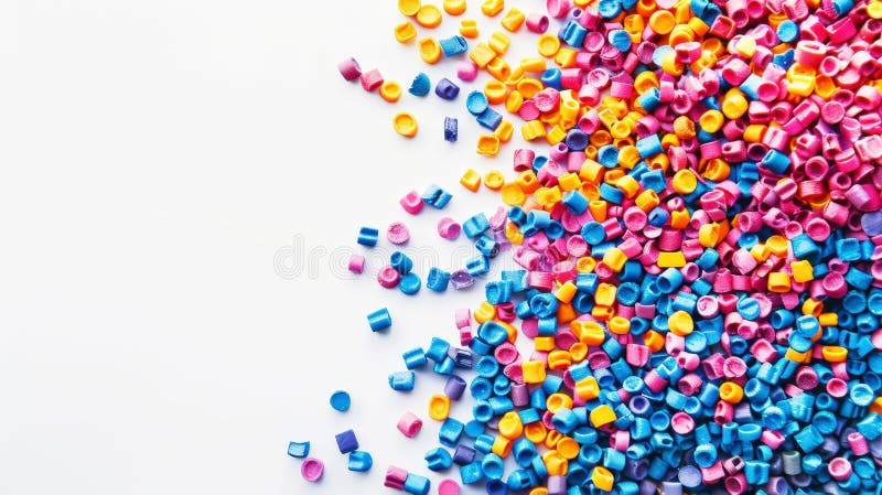 Top View of Colorful Polymer Masterbatch Granules, Light Background ...
