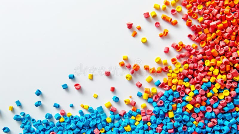 Top View of Colorful Polymer Masterbatch Granules, Light Background ...