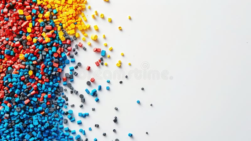 Top View of Colorful Polymer Masterbatch Granules, Light Background ...