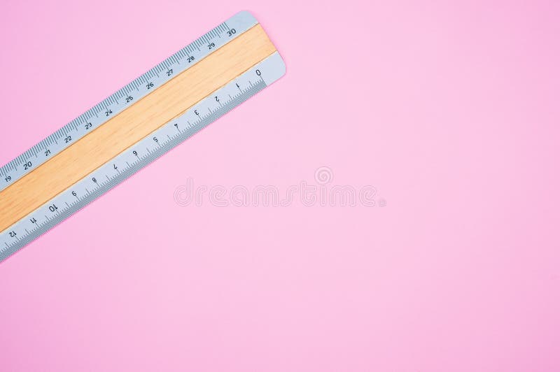 Top View of a Colorful Ruler Isolated on a Pink Background Stock Photo ...