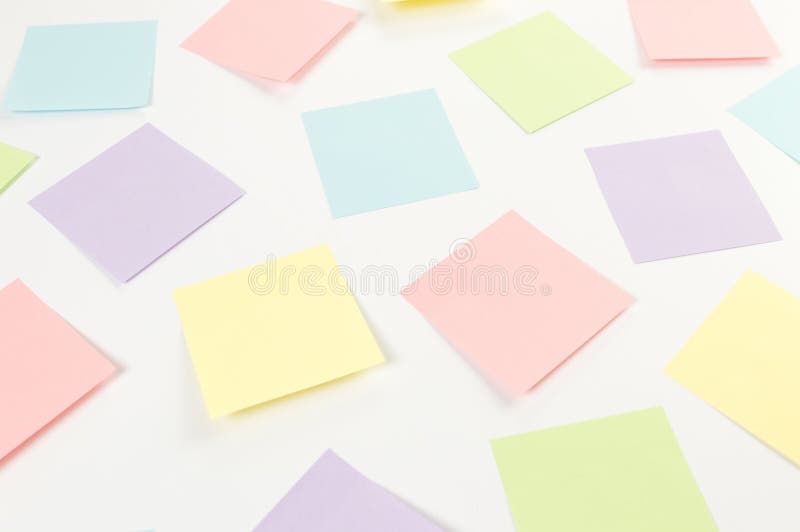 Top View of Colorful Sticky Notes on White Background. School, Office ...