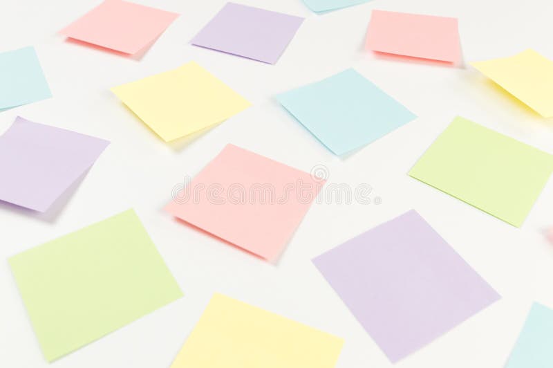 Top View of Colorful Sticky Notes on White Background. School, Office ...
