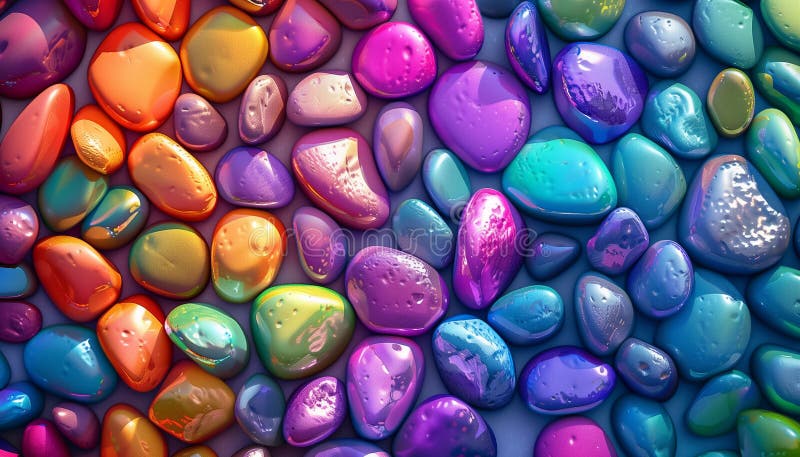 Top View of Colorful Stones Background, Colorful Beach Stones ...