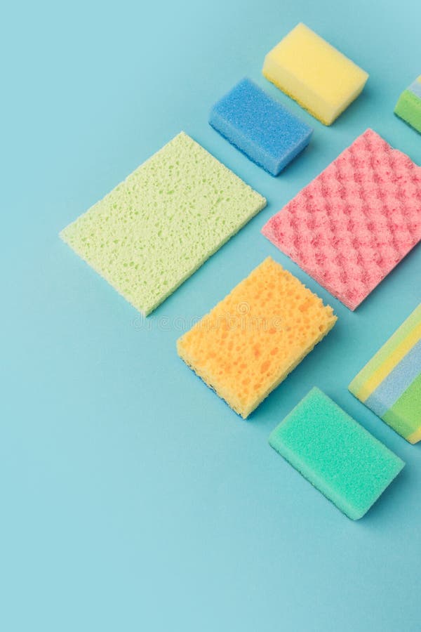 Top View of Colorful Washing Sponges, Stock Photo - Image of ...