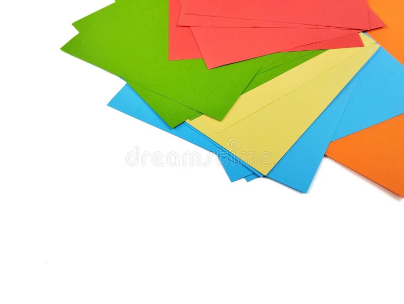 Top View of Colourful Blank Note Paper with Space for Text Stock Photo ...