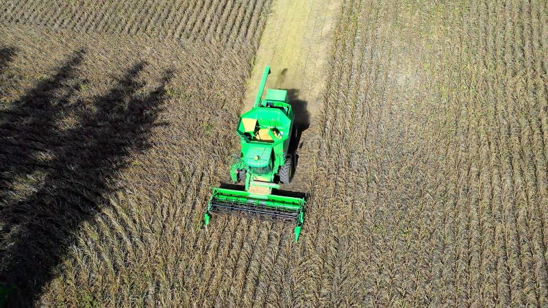 A Top View of a Combine in a Field Stock Photo - Image of industrial ...