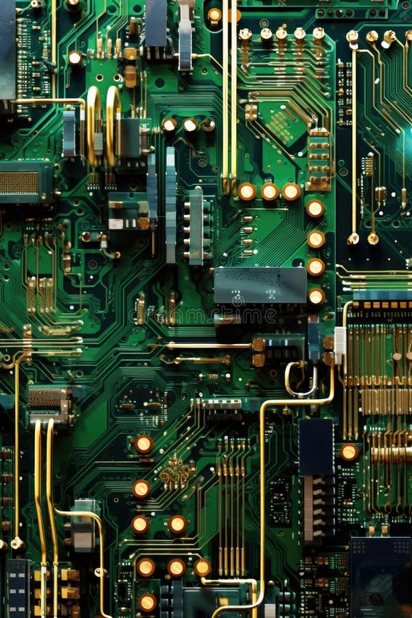 Top View of a Complex Circuit Board Stock Illustration - Illustration ...