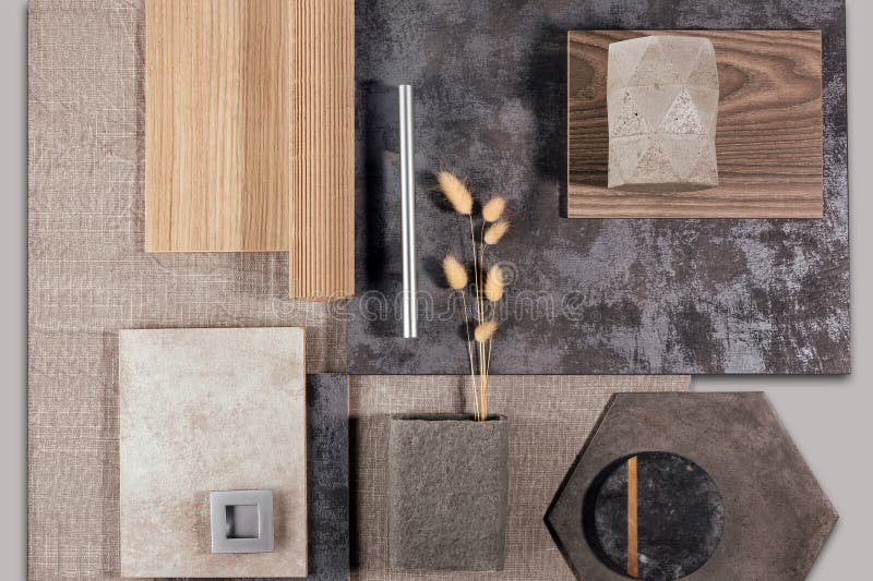 Top View Composition of Different Types of Materials for Interior ...