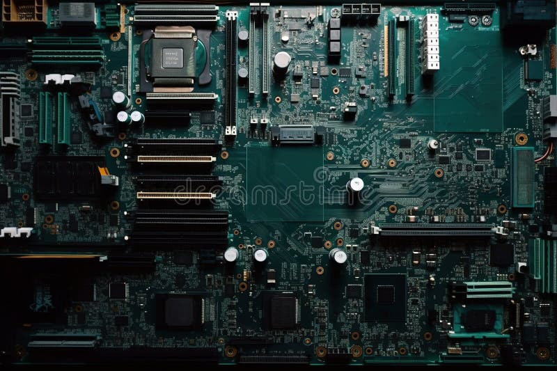 Top View of Computer Board from Mother Board in the Inside. Stock ...