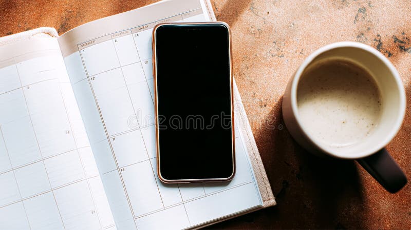 Top View of Computer Desk with Keyboard, Smartphone, Stationery and ...