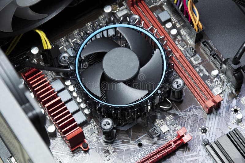 Top View of Computer Motherboard Stock Photo - Image of green ...