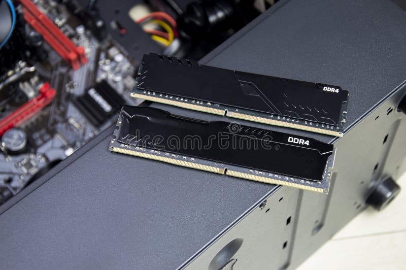 Top View of Computer Ram, Ddr4 Ram Stock Image - Image of integrated ...