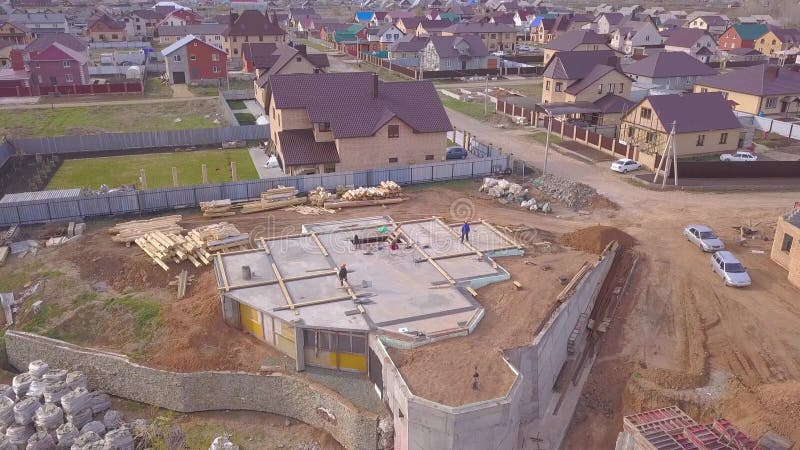 Top View of Concrete Base of House. Clip Stock Footage - Video of ...