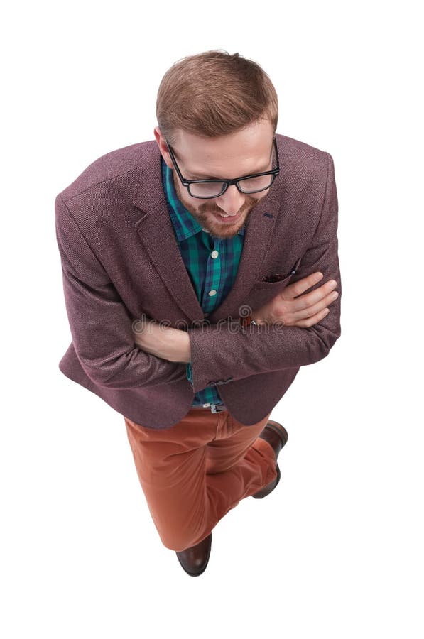 Top View. Confident Successful Young Man Looking at the Camera Stock ...