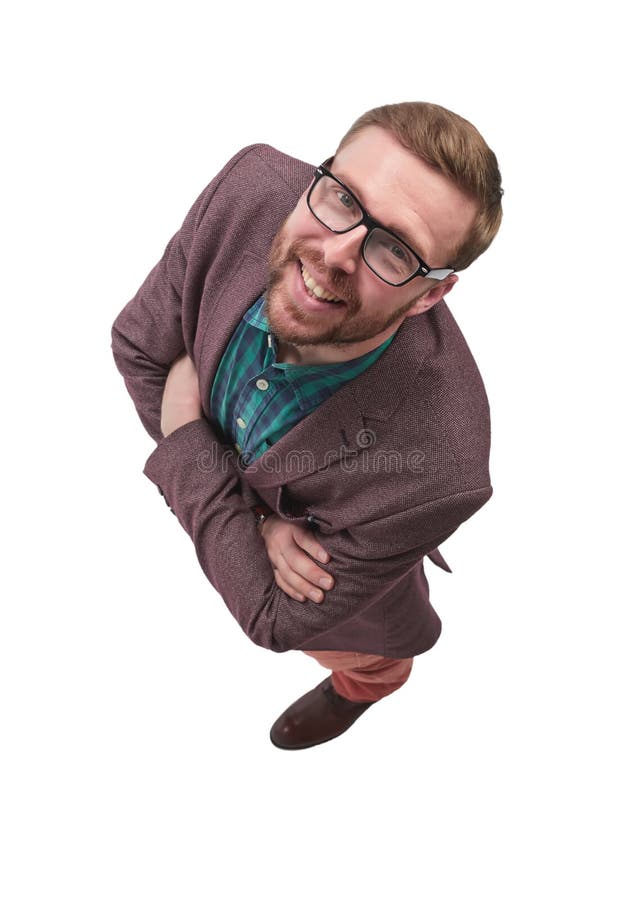 Top View. Confident Young Man Looking Forward Stock Photo - Image of ...