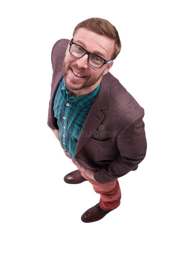 Top View. Confident Young Man Looking Forward Stock Image - Image of ...