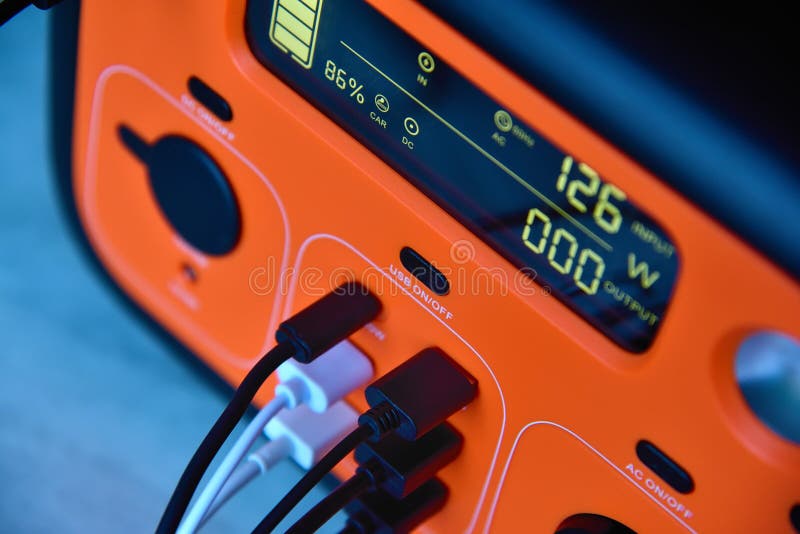 Top View of Connects Usb Cables from Charging Station Stock Photo ...