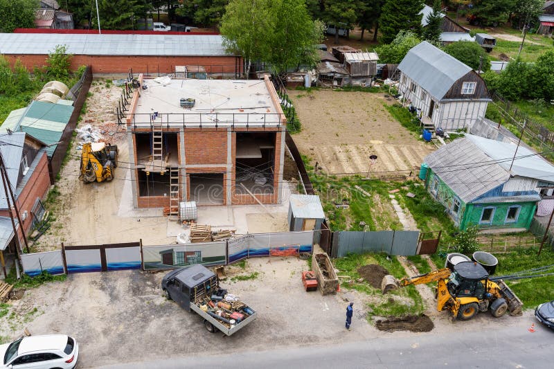 Top View of a Construction Site Editorial Image - Image of gravel ...
