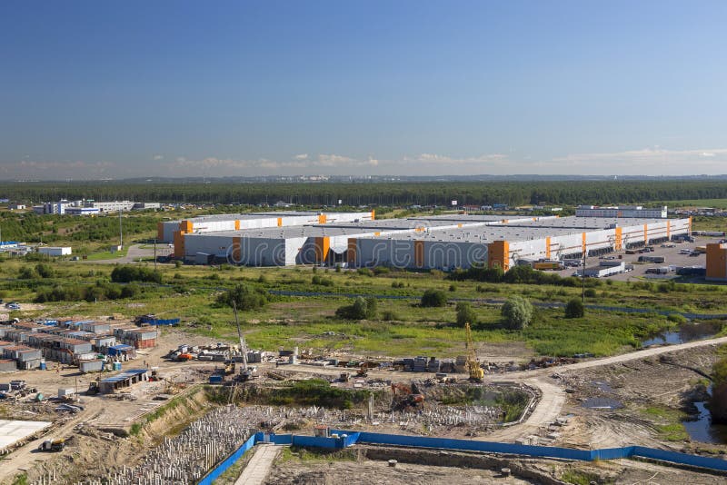 Top View of the Construction Site and Storage Facilities Editorial ...
