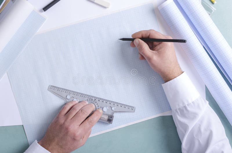 The Draftsman stock image. Image of draftsman, drafting - 470119