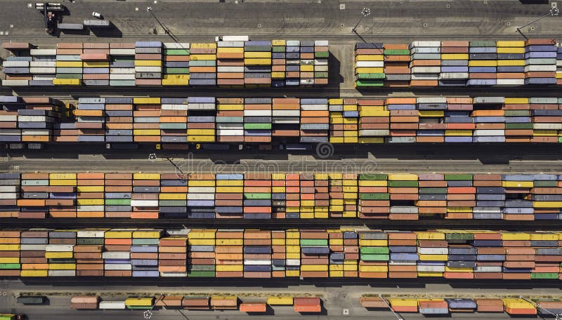 Top View of Container Terminal Stock Image - Image of terminal, freight ...