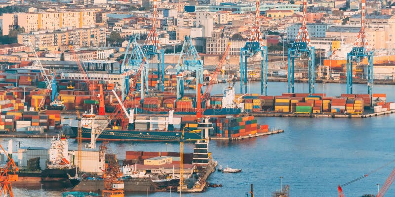 Top View of Container Terminal in Port. Elevated View Stock Photo ...