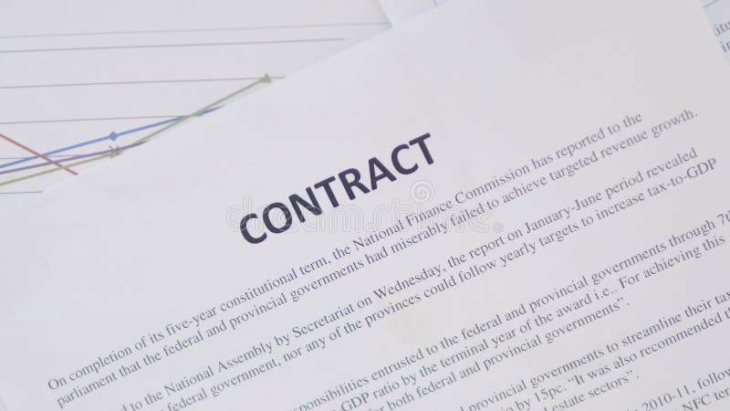 Top View of Contract Document on Desk Stock Footage - Video of business ...