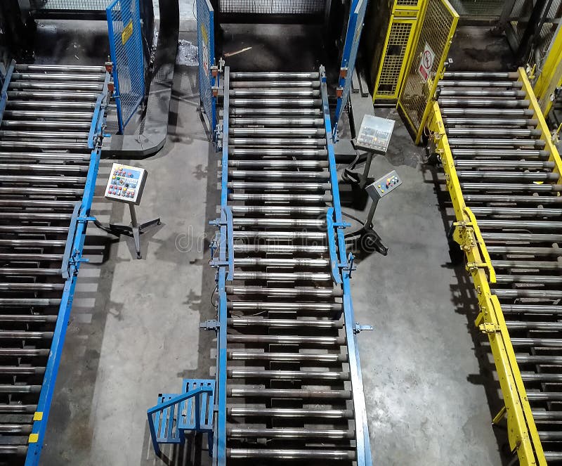 Top View Conveyor Belts in Industrial Plants Stock Photo - Image of ...