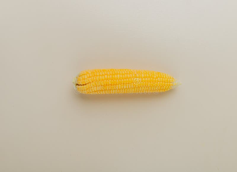 Top View of Cooked Corn on White Background with Copy Space Stock Image ...