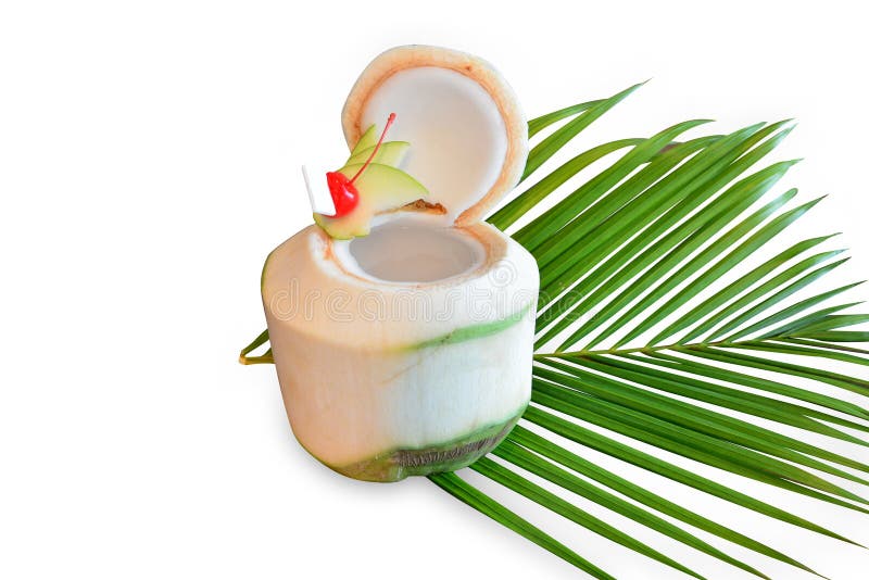 Top View of Cool Coconut Juice, Focus Selective Stock Image - Image of ...